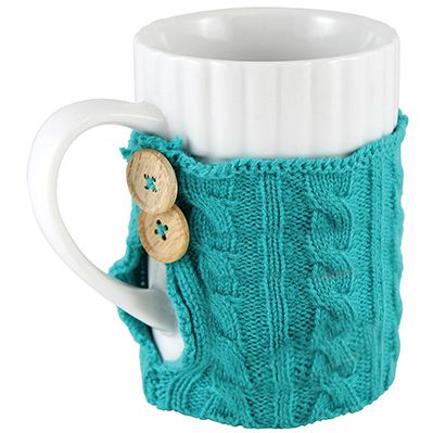 Coffee Mug With Teal Sweater Cozy Knitted - Goofts, funny gifts, gags ...