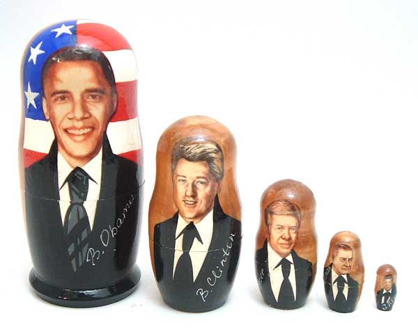 Russian Barack Obama Nesting Dolls - Goofts, funny gifts, gags and pranks.